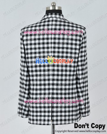 Fallout New Vegas Cosplay Benny Black White Plaid Jacket Costume