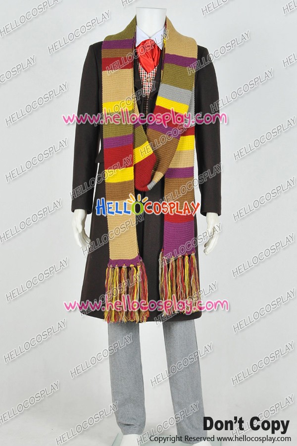 Doctor 4th Fourth Dr Tom Baker Cosplay Costume With Scarf Daily Suit ...