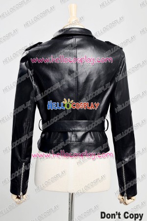 The Terminator Sarah Jeanette Connor Cosplay Costume Black Jacket Coat