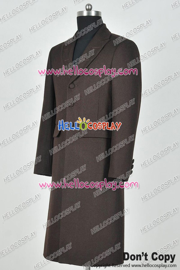 Doctor 4th Fourth Dr Tom Baker Trench Coat Cosplay Costume Dark Wool ...