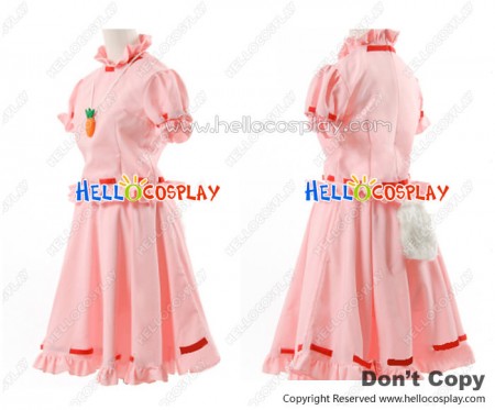 Touhou Project Cosplay Tewi Inaba Pink Costume Rabbit Ears Tail