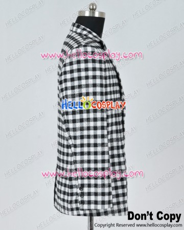 Fallout New Vegas Cosplay Benny Black White Plaid Jacket Costume